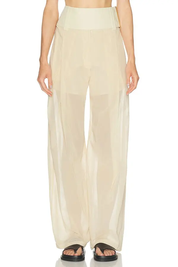 Sportmax Ferito Straight Leg Pant - Ecru