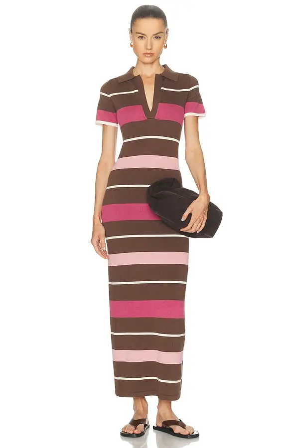 SEROYA San Knit Maxi Dress - Sable Stripe