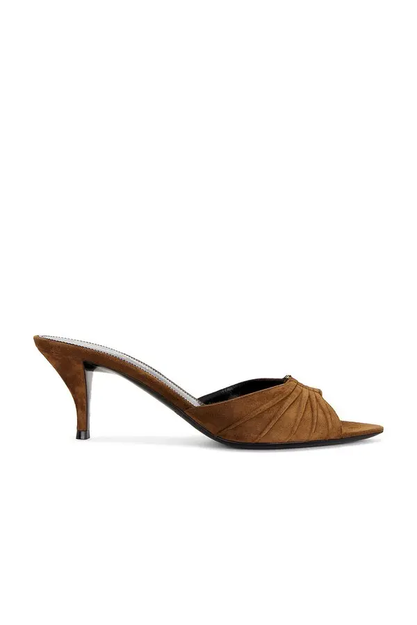 Saint Laurent Babylone Mule Sandal - Dark Havana