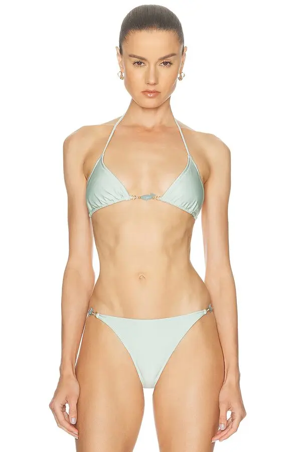 SHANI SHEMER Vivienne Bikini Top - Aqua Blue