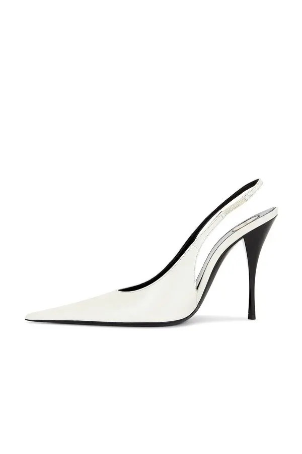 Saint Laurent P.a.r.i.s. Slingback Pumps - New Off White