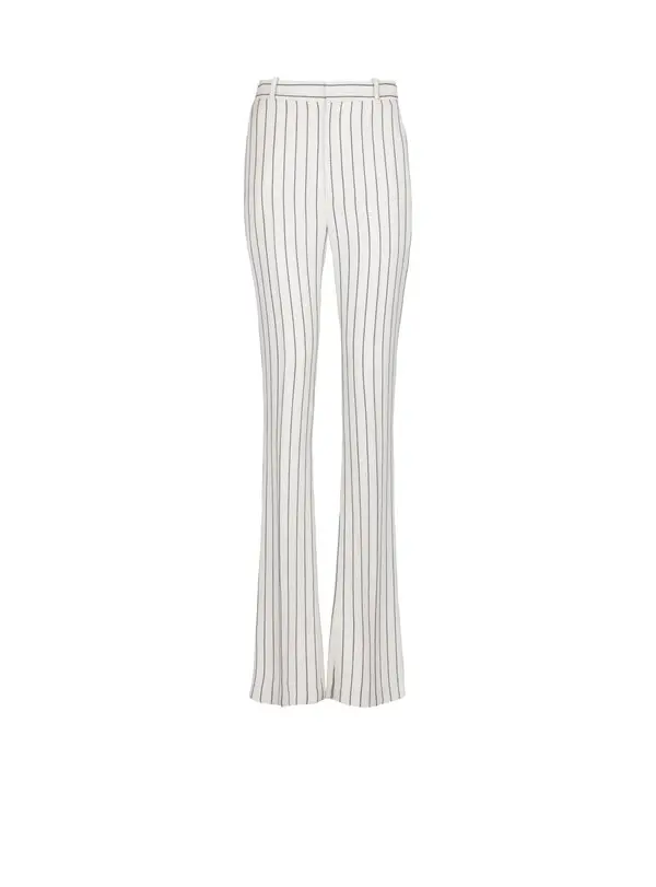 Balmain Straight-leg Pinstripe Trousers - White