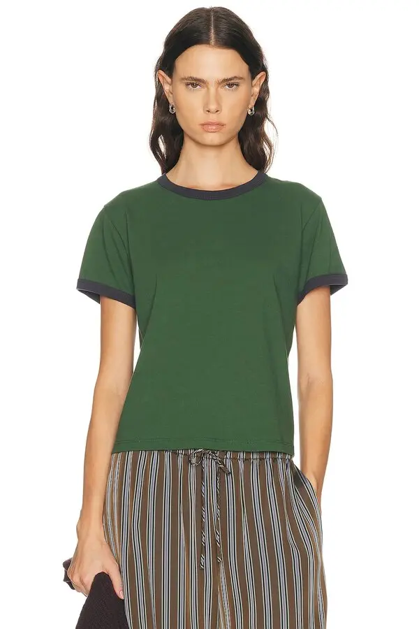 LESET Margo Ringer Tee - Juniper & Midnight
