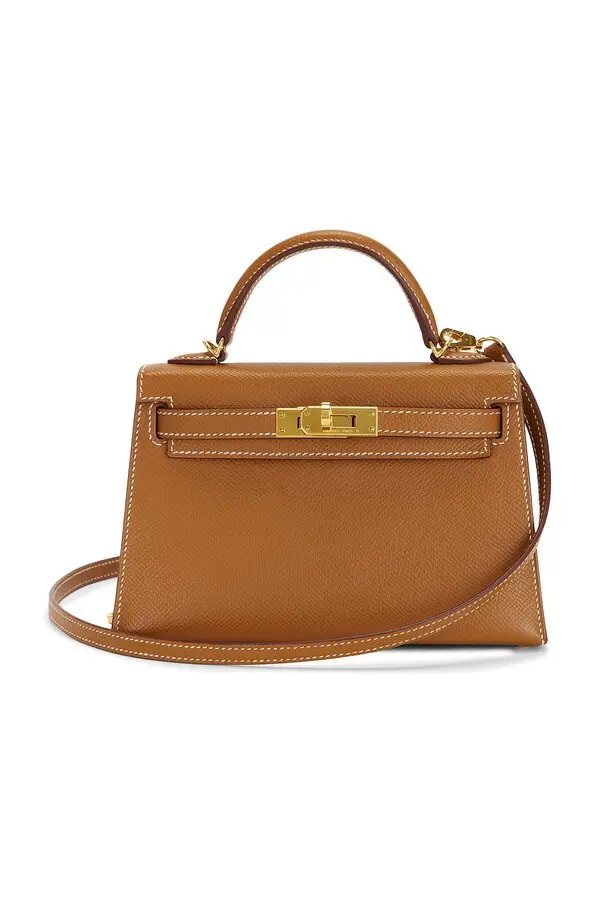 FWRD RENEW Epsom Kelly 20 Sellier Handbag - Gold