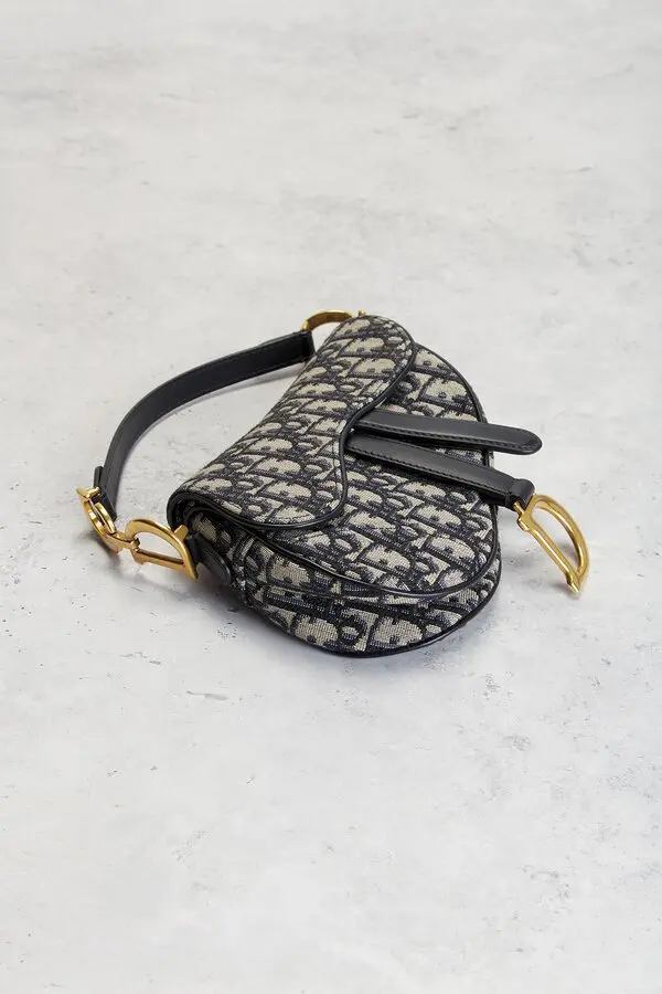 Dior Trotter Oblique Saddle Bag - Blue