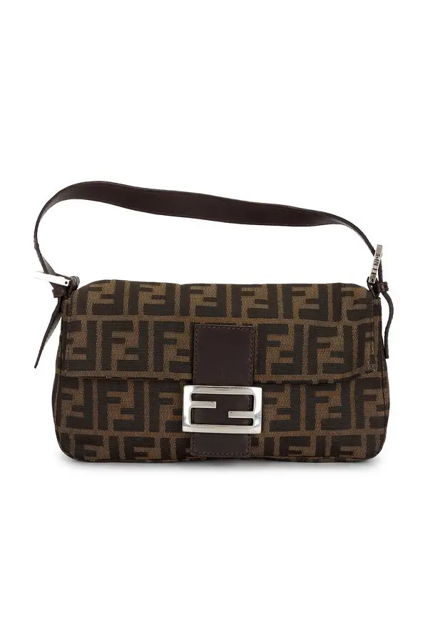 Fendi Zucca Baguette Shoulder Bag - Tobacco Brown