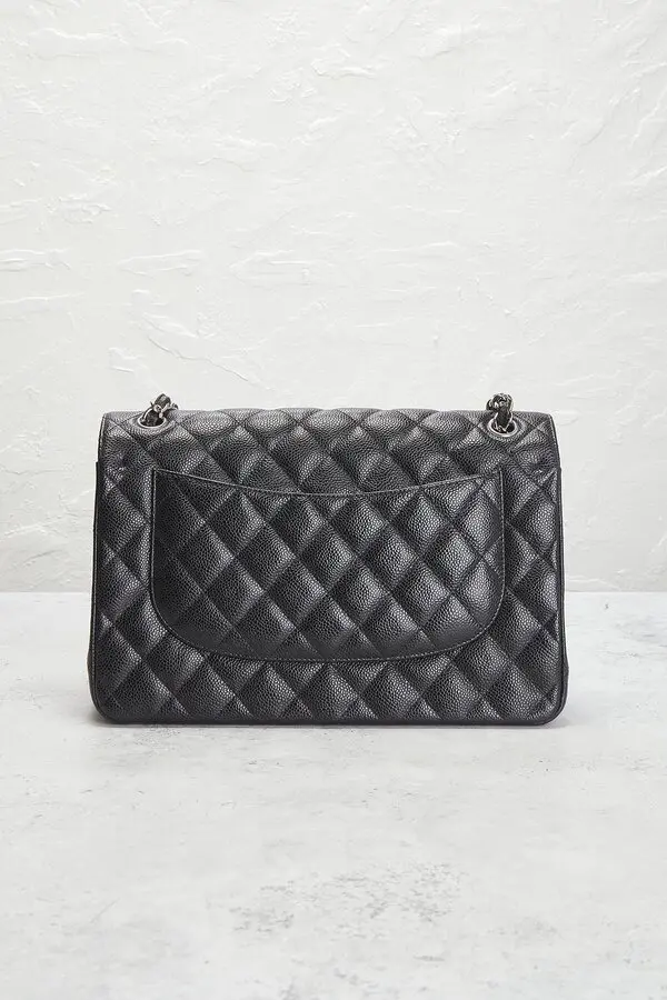 Chanel Caviar Jumbo Classic Double Flap Bag - Black