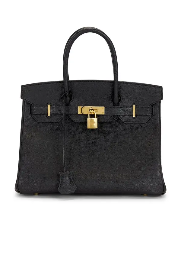 Hermès Epsom Birkin 30 Handbag In Tan - Noir