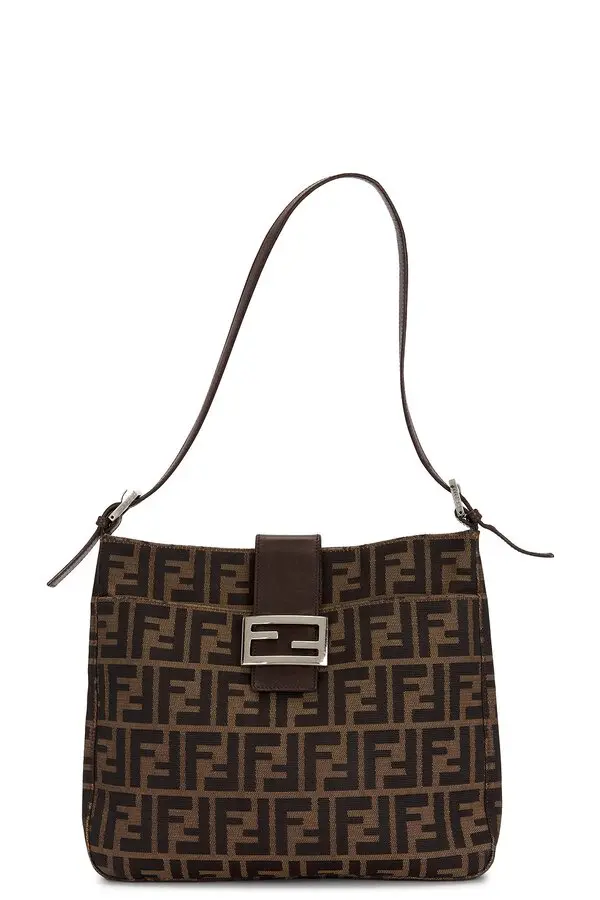 Fendi Zucca Mama Baguette Shoulder Bag - Brown