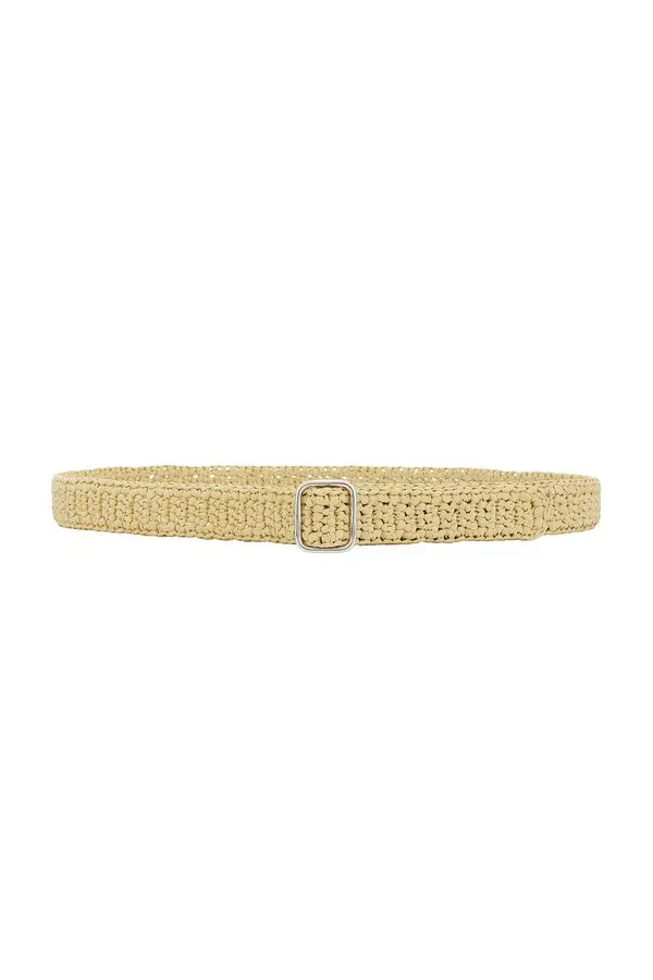 DEHANCHE Mako Raffia Belt - Palm Raffia & Silver