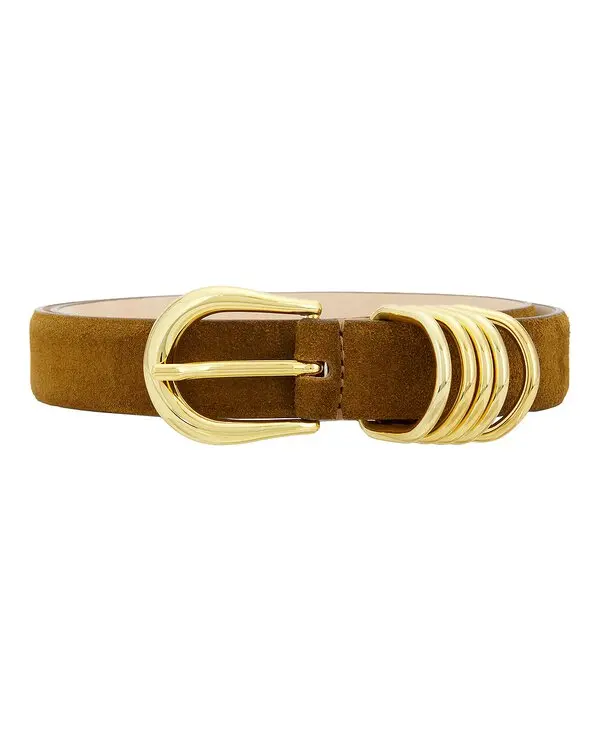 DEHANCHE Hollyhock Suede Belt - Ochre & Gold