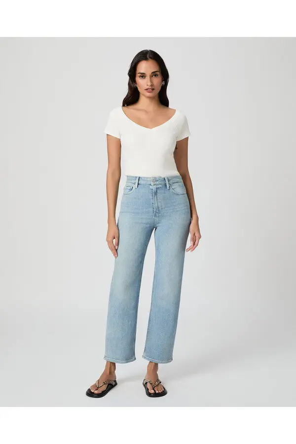 Paige Stevie Ankle Straight Jean - Denim