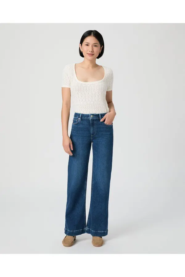 Paige Leenah Petite Wide Leg Jean - Denim