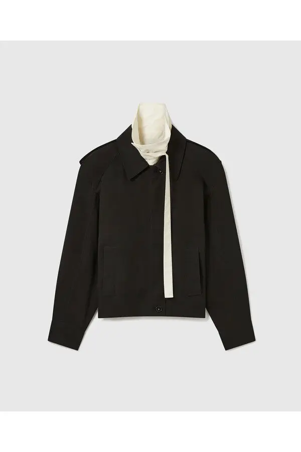 Stella McCartney Washed Cotton Double-layer Jacket - Black