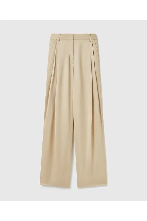 Stella McCartney Textured Lightweight Straight Trousers - White
