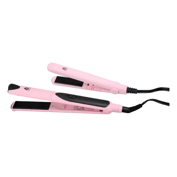 PURSONIC Professional Salon Quality Flat Iron Hair Straightener With A Free Travel Straightener - Pink
