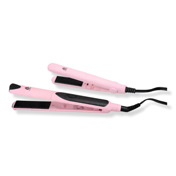 PURSONIC Professional Salon Quality Flat Iron Hair Straightener With A Free Travel Straightener - Pink