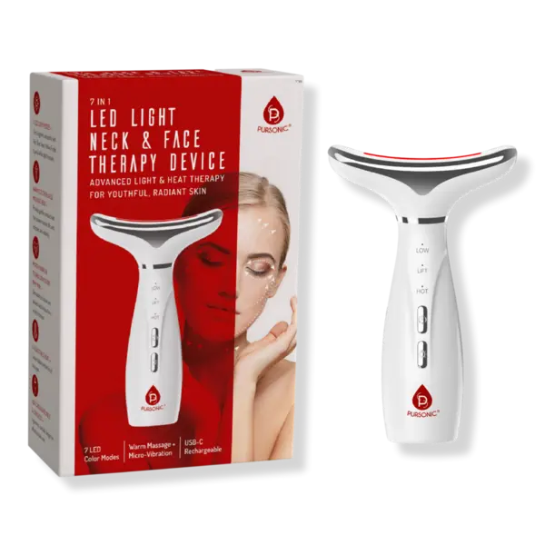 PURSONIC 7-color Led Light Therapy Neck & Face Device - One-color