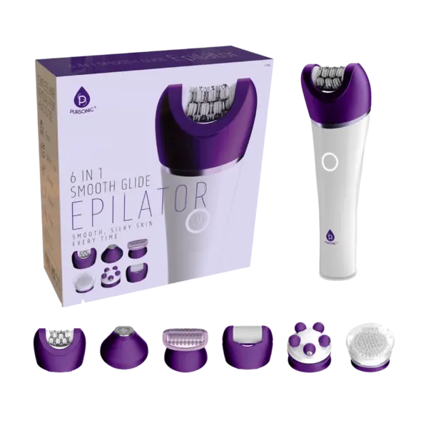 PURSONIC 6-in-1 Smooth Glide Epilator - One-color