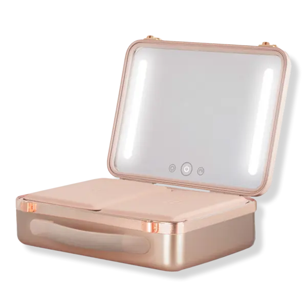 BEAUTIFECT Cordless Led Lighted Makeup Vanity Case With Mirror - Gold