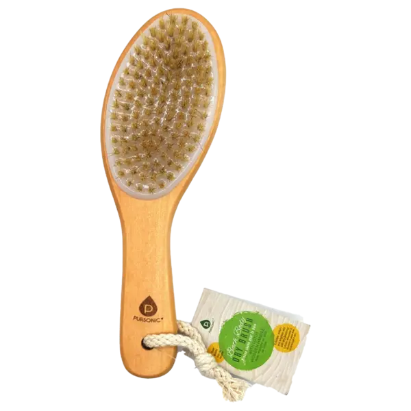 PURSONIC Bath Body Brush With Lotus Wooden Handle - One-color