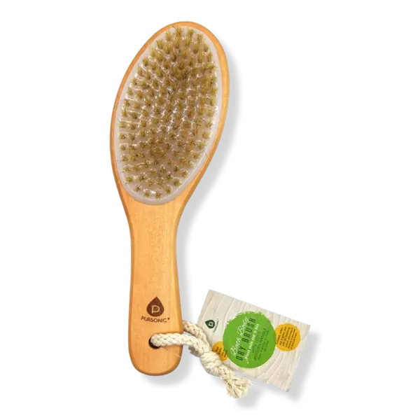 PURSONIC Bath Body Brush With Lotus Wooden Handle - One-color