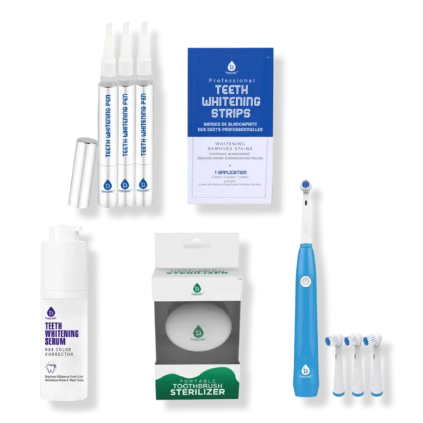 PURSONIC Rotary Electric Toothbrush, Uv Sterilizer, V34 Serum, Whitening Strips, & Pens - One-color