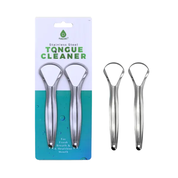 PURSONIC Stainless Steel Tongue Cleaner – 2 Pack - One-color
