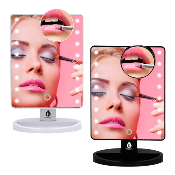 PURSONIC Him’s And Her’s Led Lighted Vanity Makeup Mirror Bundle - One-color