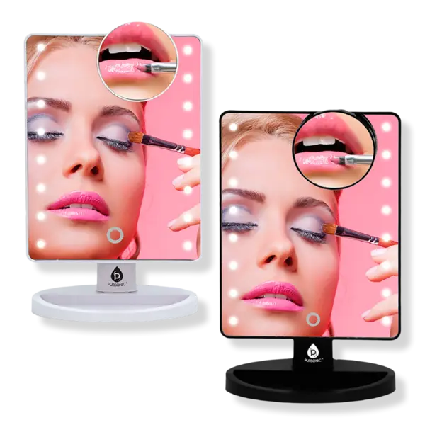 PURSONIC Him’s And Her’s Led Lighted Vanity Makeup Mirror Bundle - One-color