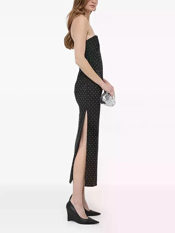 Bardot Crystal-embellished Strapless Midi Dress - Black