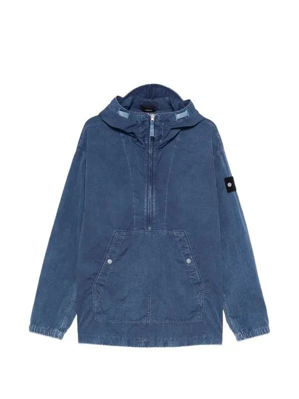 Stone Island Denim Effect Blouson Jacket - Blue