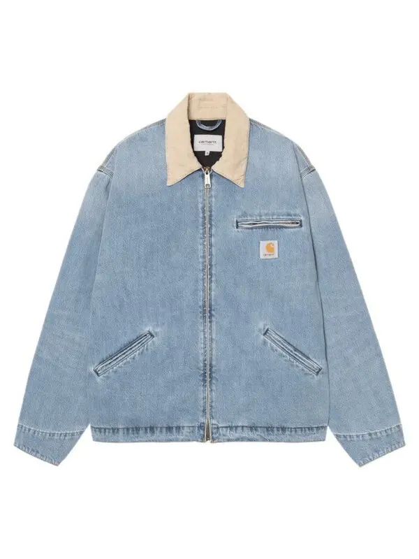 Carhartt Work In Progress Denim Cotton Zip Up Jacket - Blue