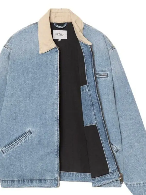 Carhartt Work In Progress Denim Jacket With Contrasting Collar - Blue