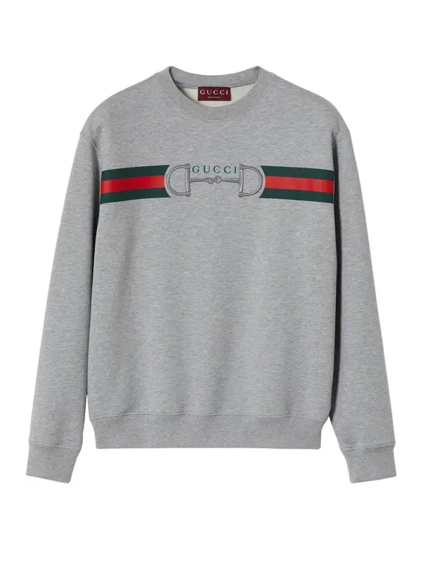 Gucci Logo Cotton Sweatshirt - Grey