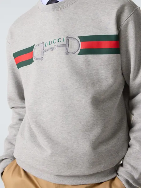 Gucci Logo Cotton Sweatshirt - Grey
