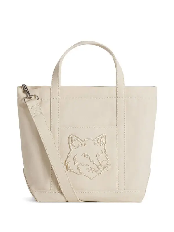 Maison Kitsuné Fox Head Small Canvas Tote - Beige