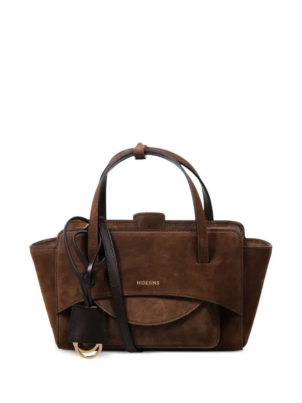 HIDESINS Flap Small Leather Tote Bag - Brown
