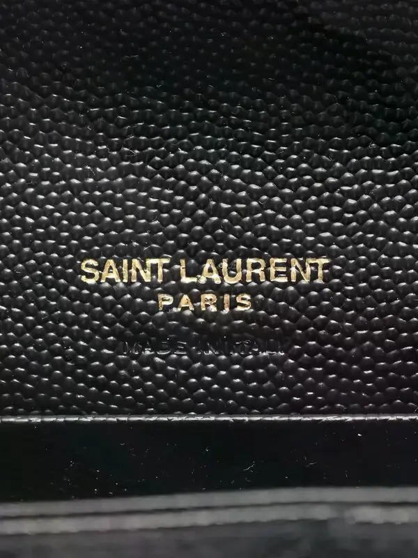 Saint Laurent Logo-plaque Envelope Leather Wallet - Black