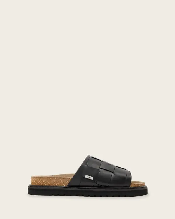 ALLSAINTS Randal Woven Leather Sandals - Black