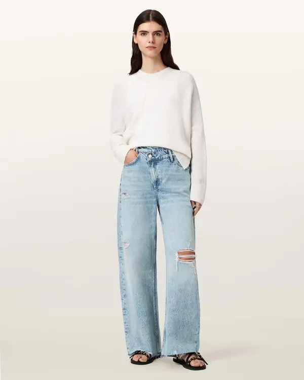 ALLSAINTS Mid Rise Crossover Jeans - Blue