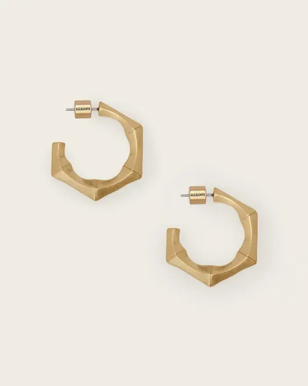 ALLSAINTS Clara Small Hoop Earrings - Antique Gold