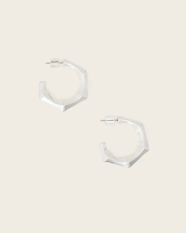 ALLSAINTS Clara Small Hoop Earrings - Warm Silver