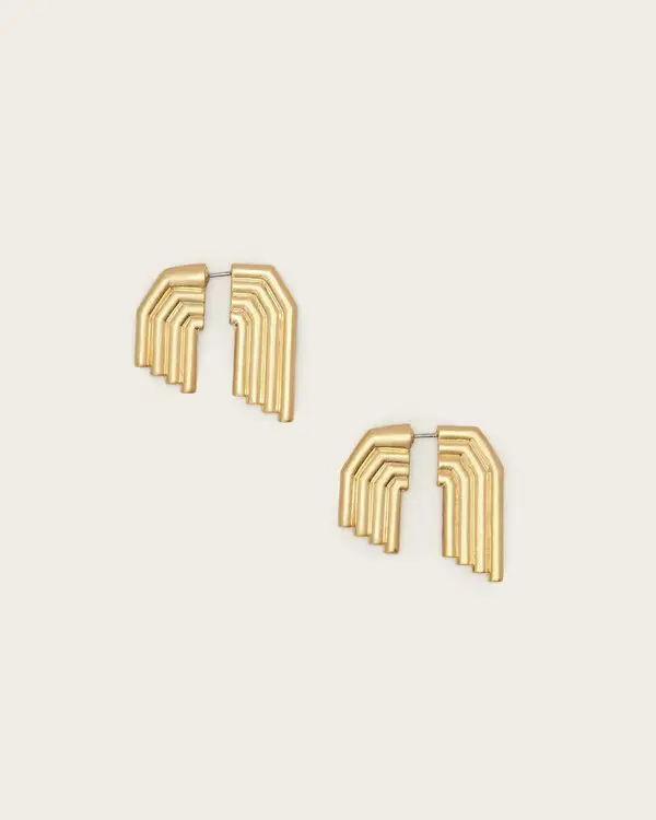 ALLSAINTS Janna Front Back Earrings - Antique Gold