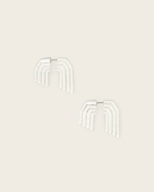 ALLSAINTS Janna Front Back Earrings - Warm Silver