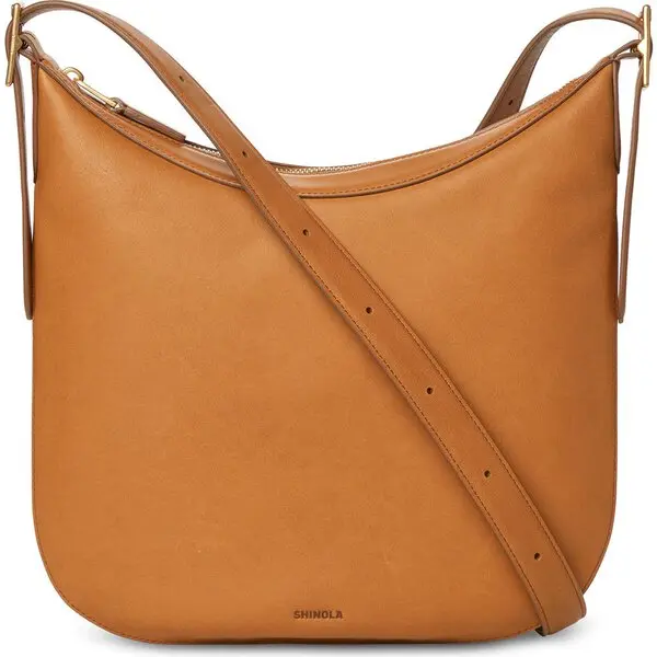 Shinola Medium Bixby Accordion Leather Crossbody Bag - Tan