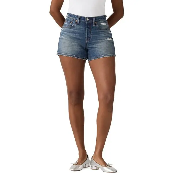 LEVI'S 501® Curve Ripped Mid Rise Denim Shorts - Happy Vibes Curve