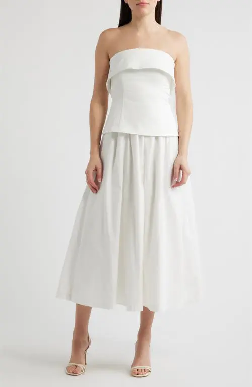 EN SAISON Arden Strapless Mixed Media Dress - White