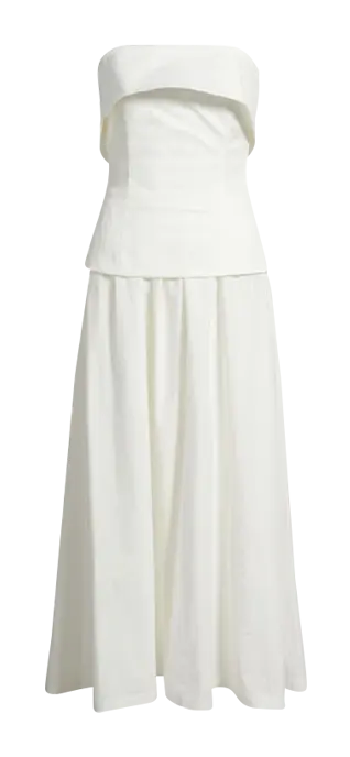 EN SAISON Arden Strapless Mixed Media Dress