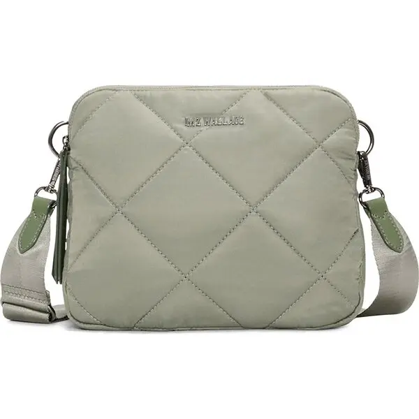 Mz Wallace Madison Quilted Nylon Crossbody Bag - Agave Green